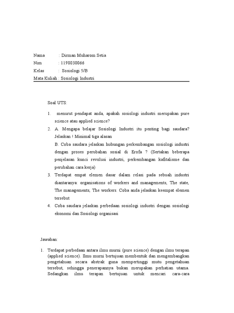 Arti Nama Dirman dalam Sosiologi | PDF