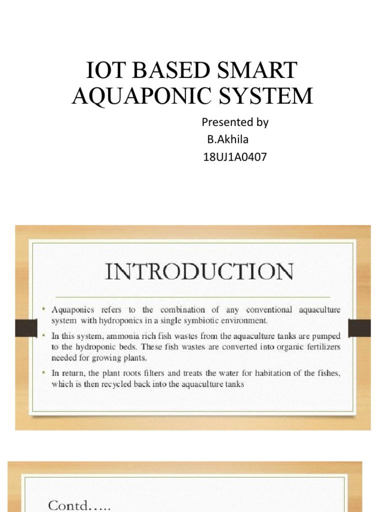 Iot Based Smart Aquaponic System Slides | PDF
