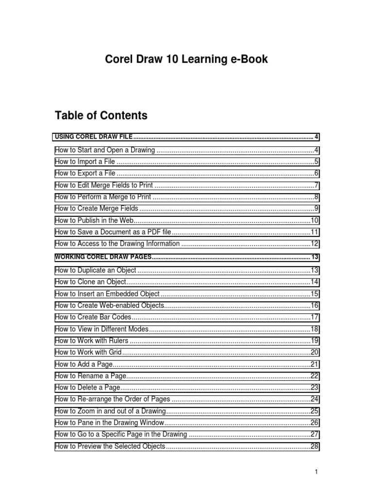 Corel Draw 10 Learning Ebook | PDF | Shape | Computer File