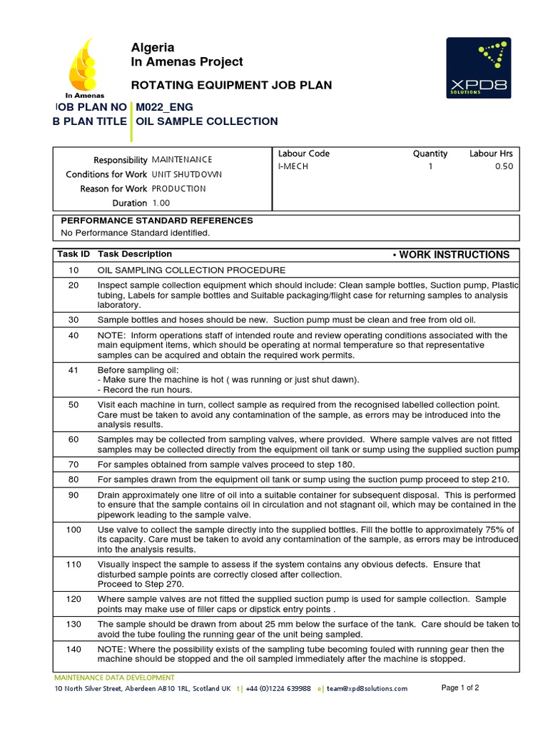 Algeria in Amenas Project: Rotating Equipment Job Plan | PDF | Pump | Valve