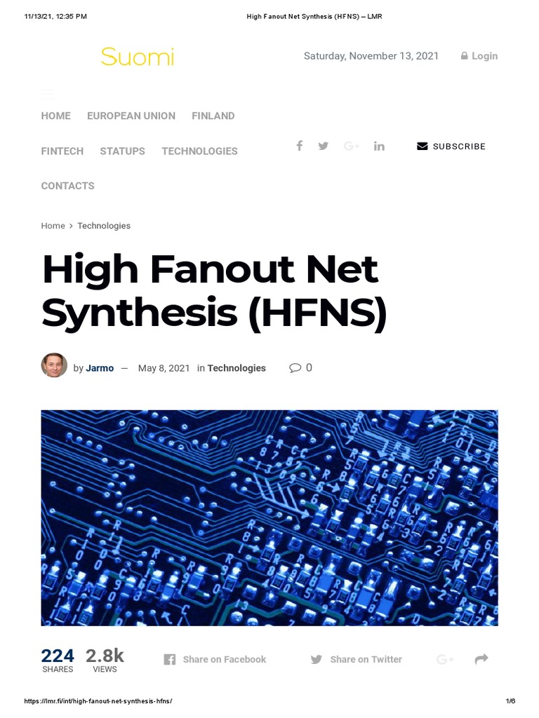 High Fanout Net Synthesis (HFNS) - LMR | PDF | Electrical Engineering ...