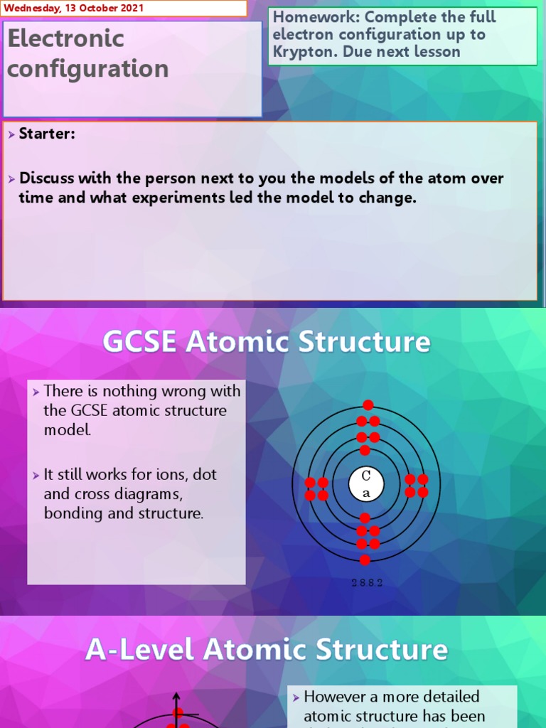 12.1.5 Atomic Structure Electron Configuration | PDF | Atomic Orbital ...