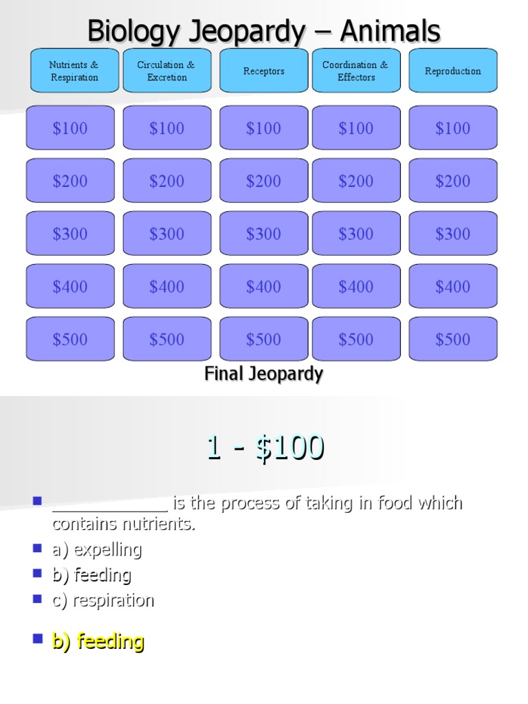 Biology Jeopardy - Animals | Download Free PDF | Sex | Reproduction