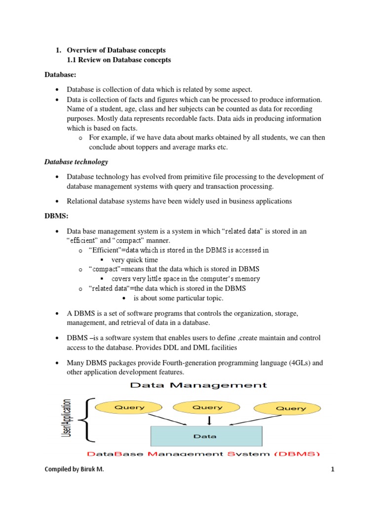 Chapter1-Overview of Database Concepts | PDF | Databases | Class ...