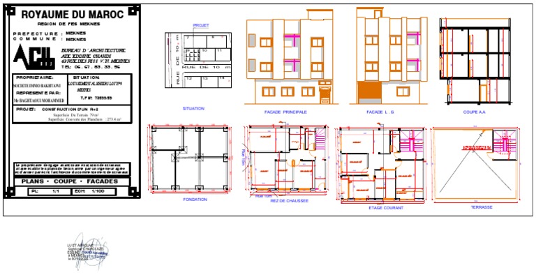 Projet de construction R+2 à Meknès | PDF