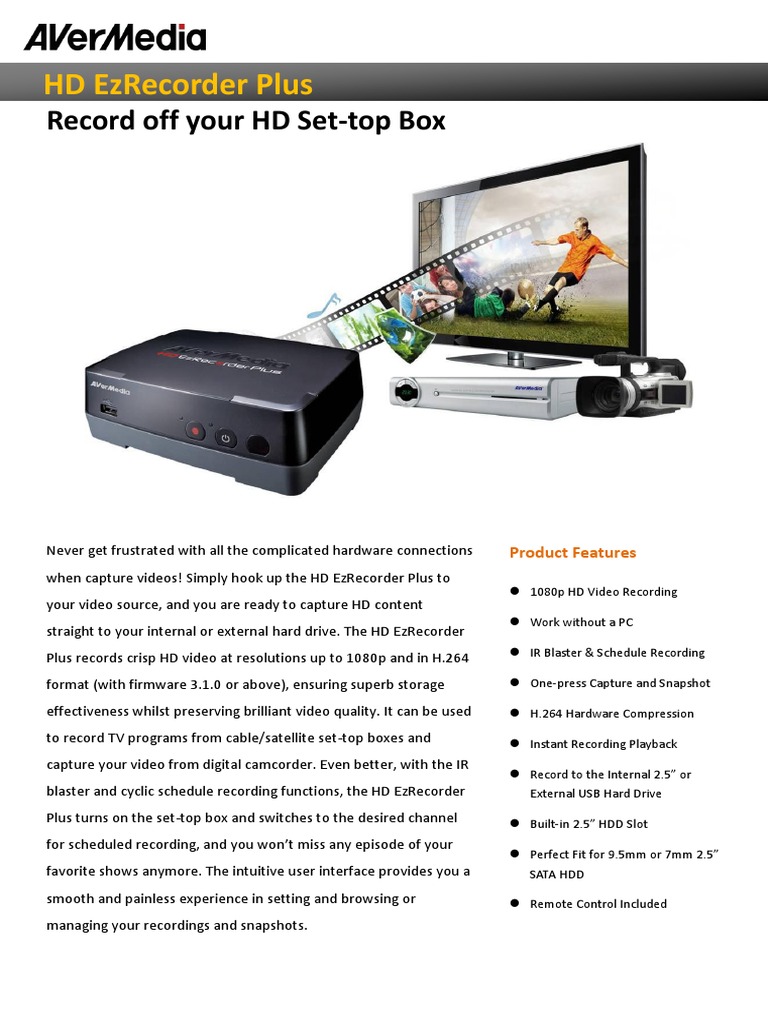 HD EzRecorder Plus: 1080p Video Capture | PDF | High Definition ...