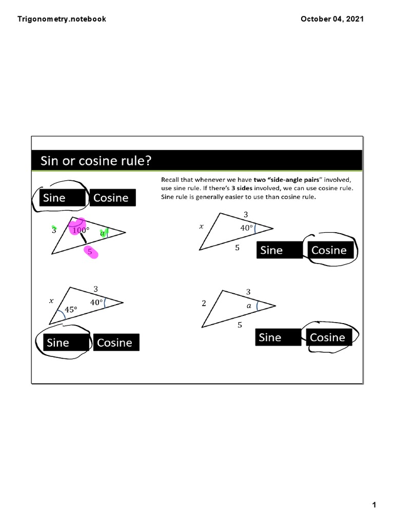 12B - Trigonometry - Lesson 2 | PDF