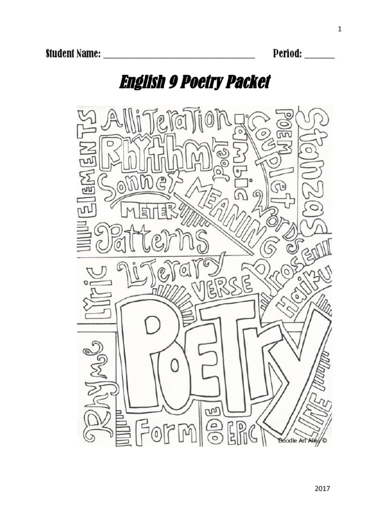 English 9 Poetry Packet 2017 PDF | PDF | Poetry | Anthropomorphism