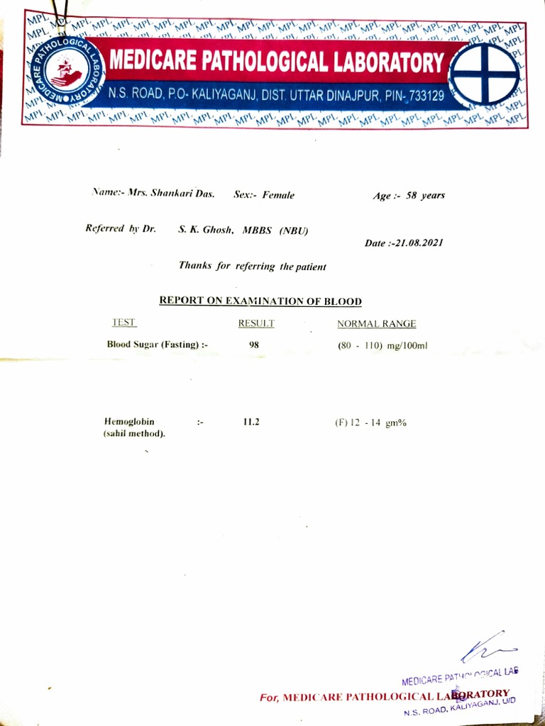 Blood and TSH Report | PDF | Thyroid Stimulating Hormone | Clinical ...