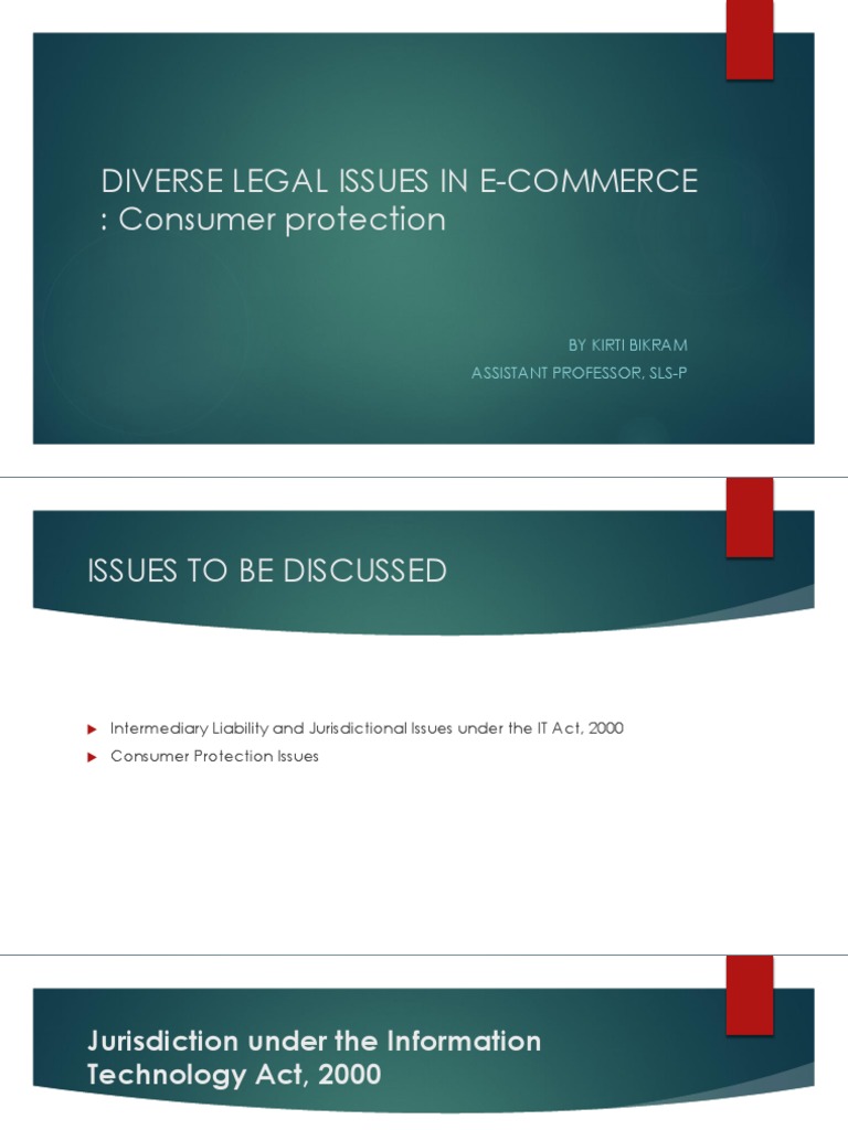 Diverse Legal Issues in E-Commerce | PDF | E Commerce | Consumer Protection