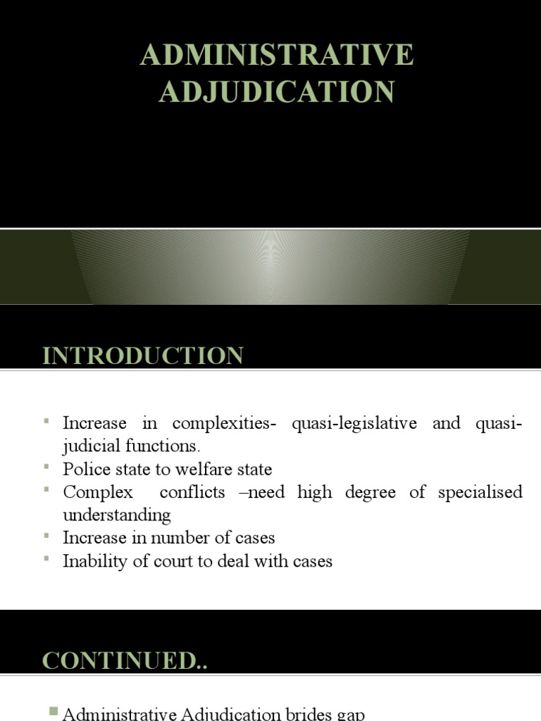 Overview of Administrative Adjudication | PDF | Tribunal | Judiciaries