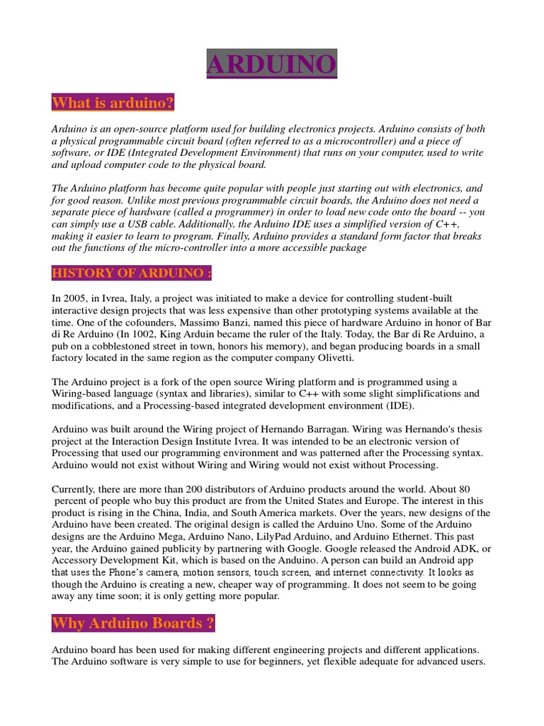 What Is Arduino? | PDF | Arduino | Computer Engineering