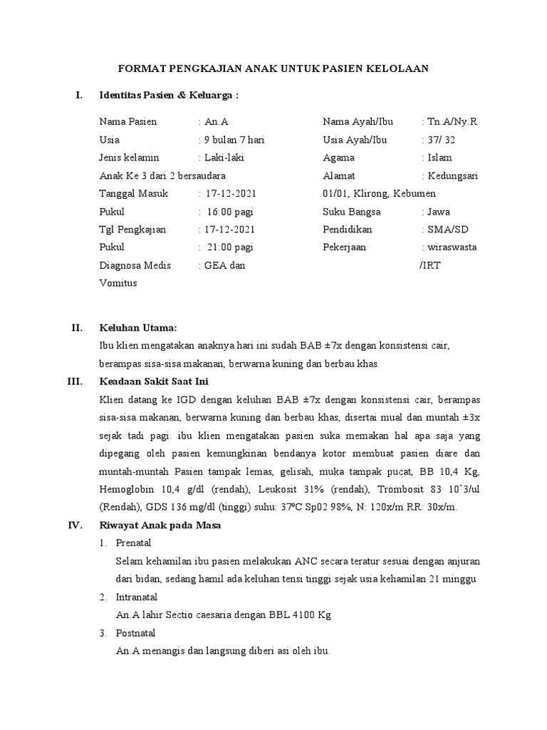 ASKEP ANAK FEBRIS KDS - DEA - 056 (Melati) | PDF