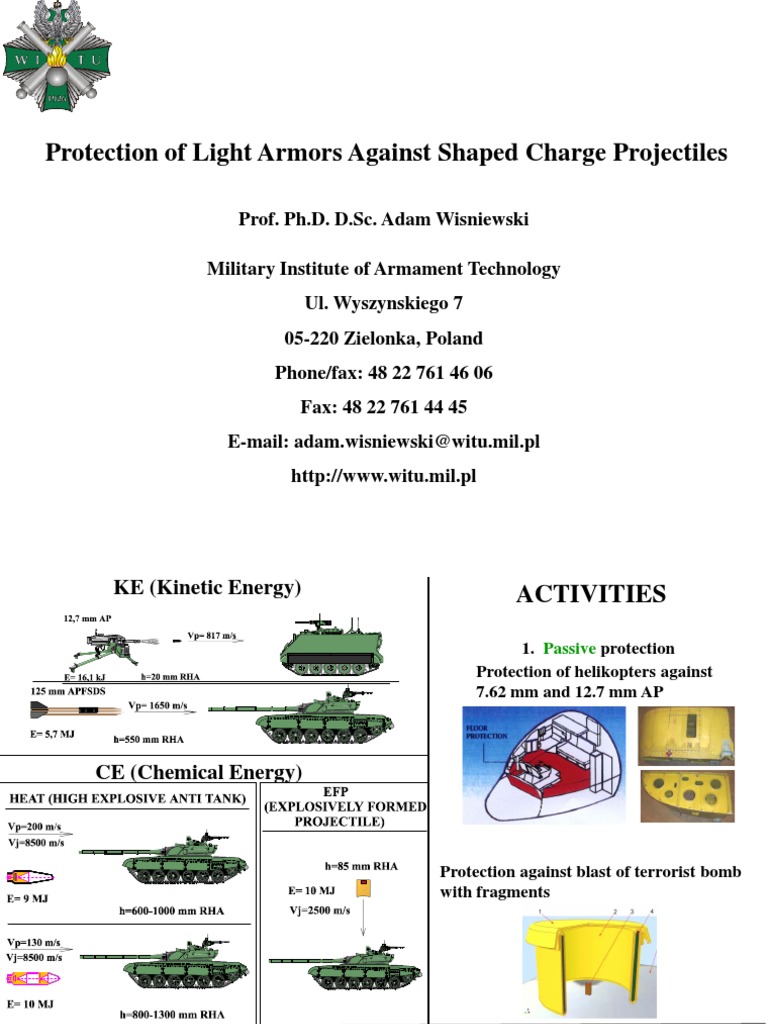 Light Armor Protection Against Shaped Charges | PDF | Tanks | Equipment