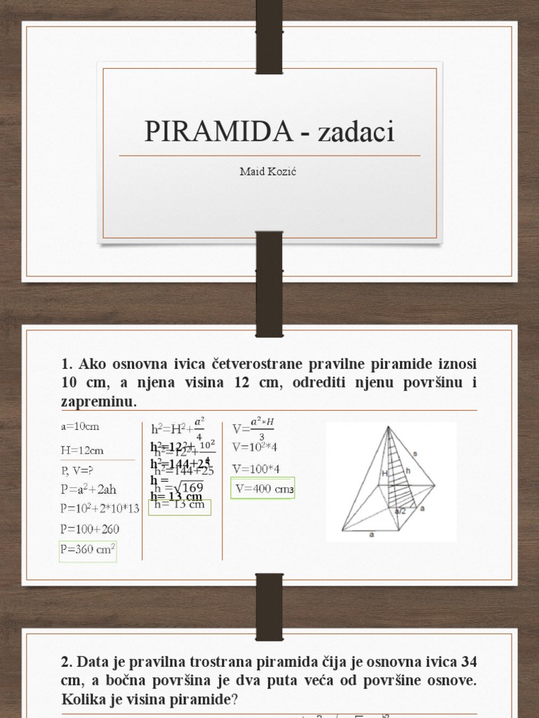 PIRAMIDA - Zadaci | PDF