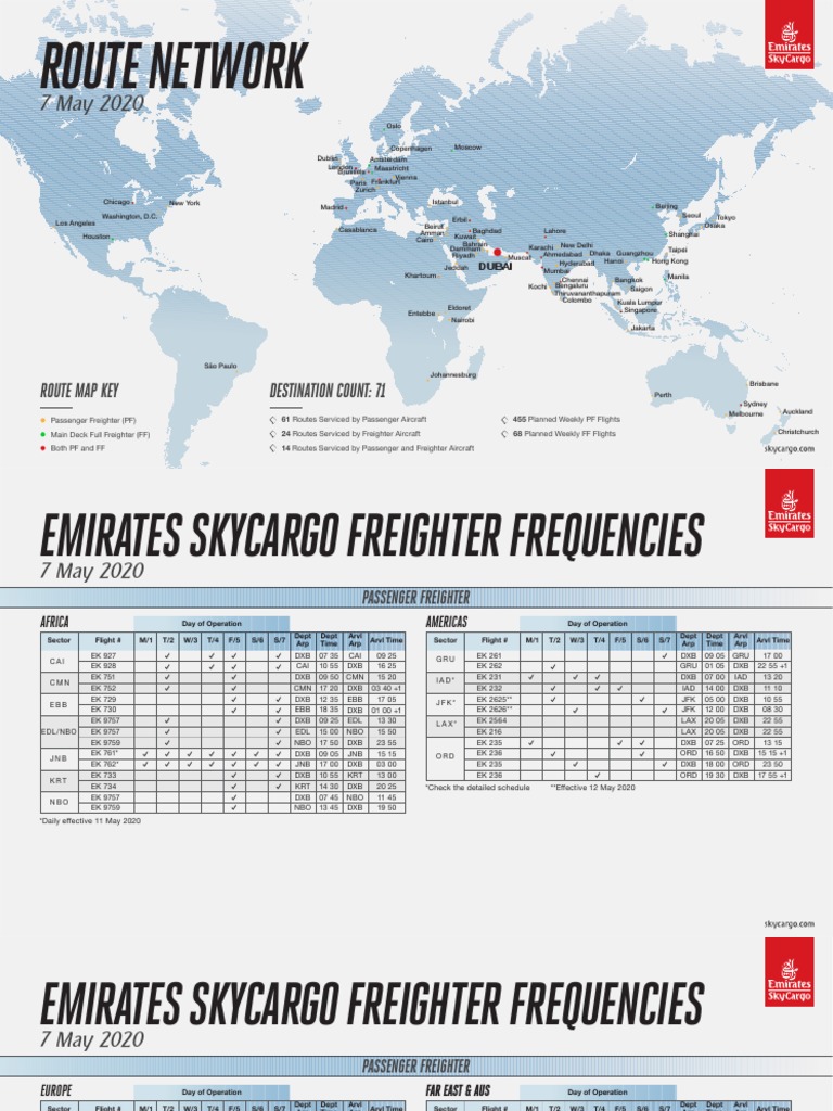 Emirates Route Network Overview | PDF | Transport | Transport Companies