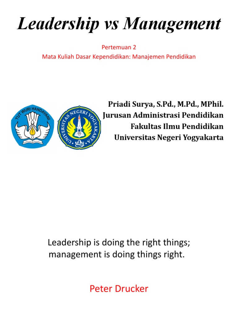 Leadership Vs Management | PDF | Leadership | Cognition