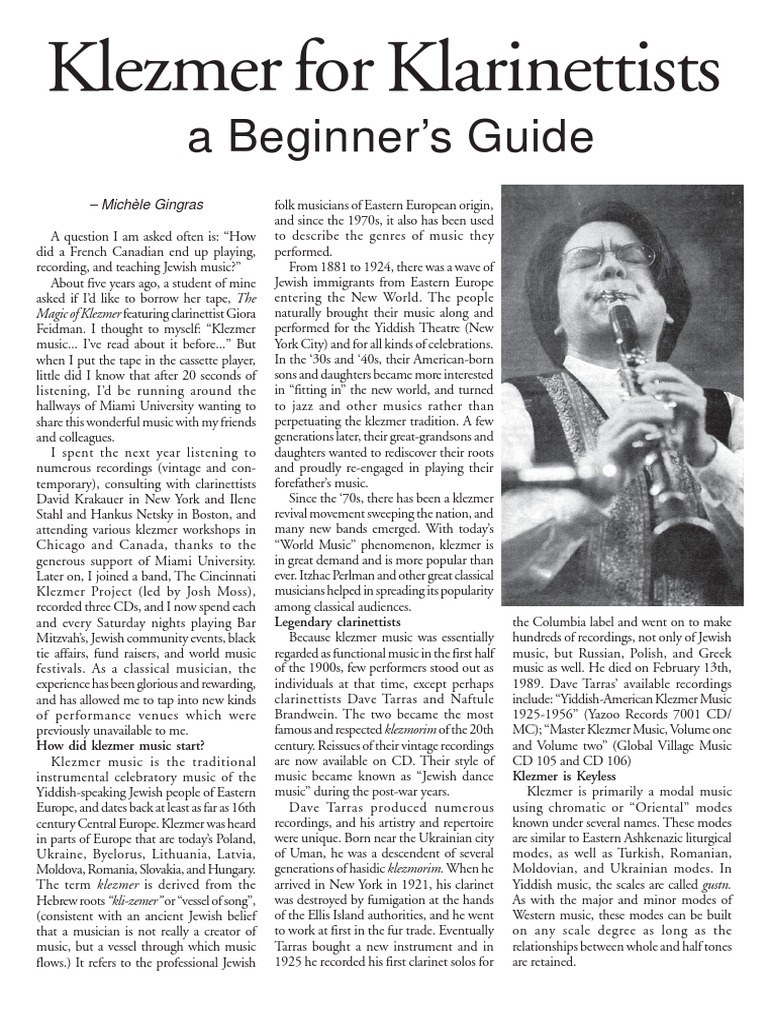 A Beginner's Guide: Klezmer For Klarinettists | Download Free PDF ...