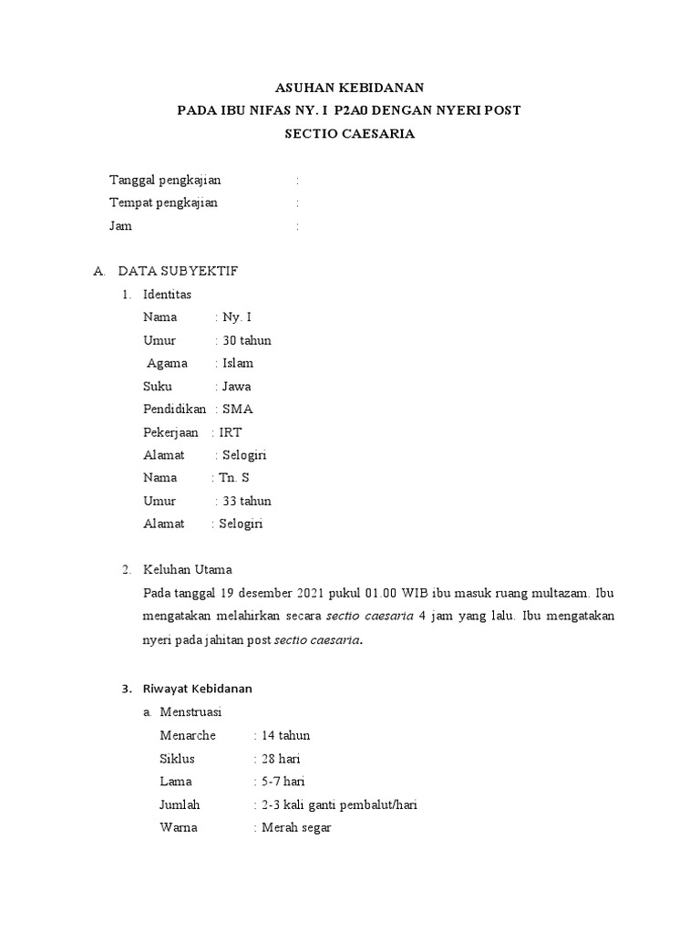 Penanganan Nyeri Post Sectio Caesaria | PDF