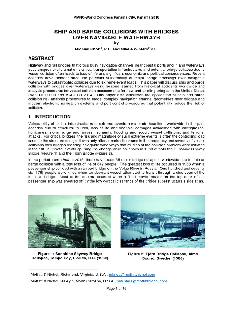 Ship & Barge Collisions with Bridges | PDF | Tide | Bridge