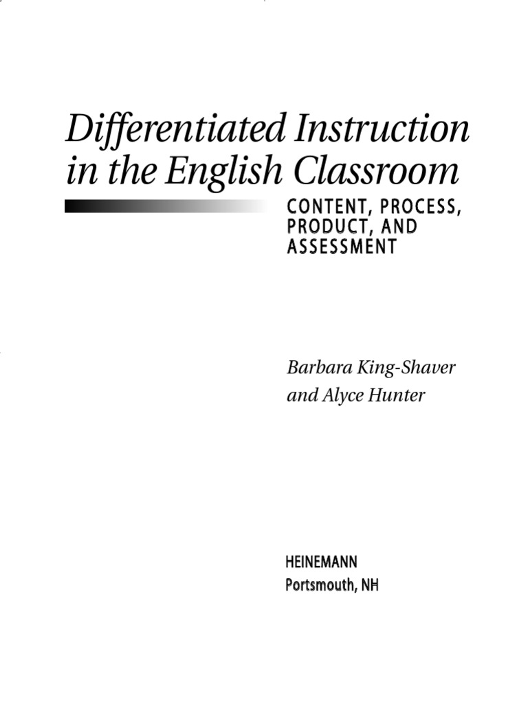 DI in English CLassroom | PDF | Differentiated Instruction | Cognition