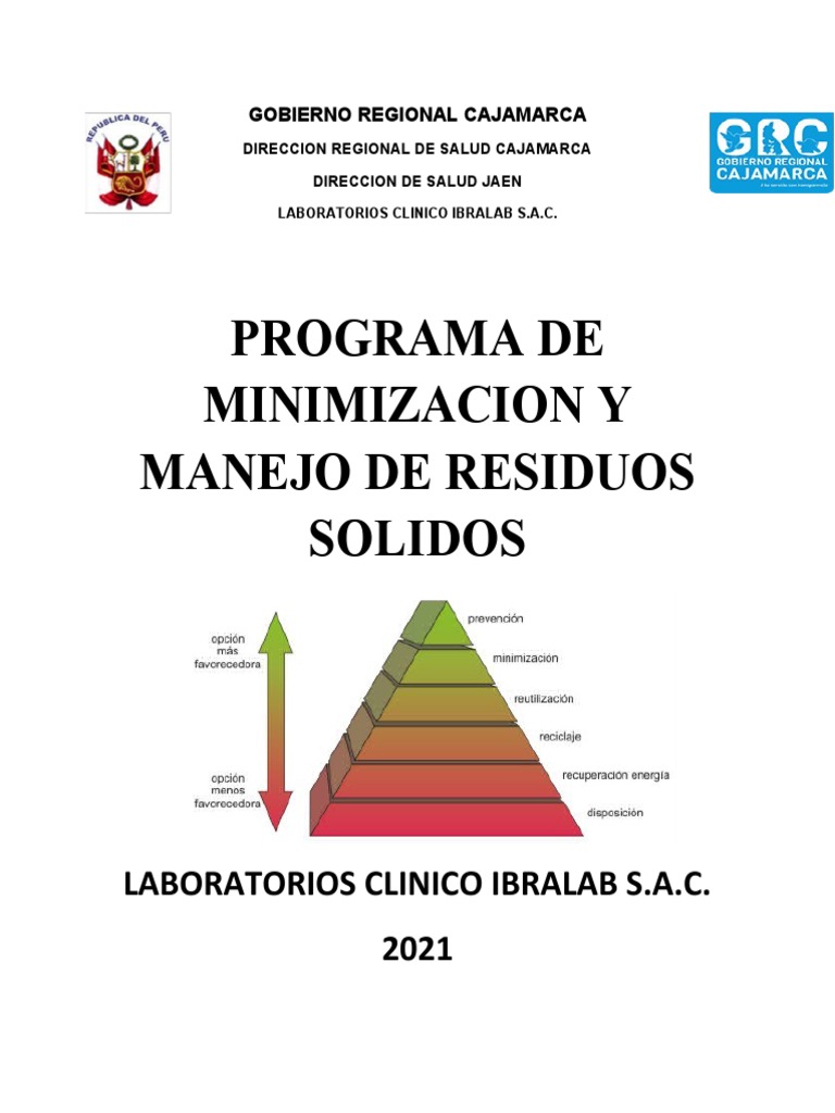 Programa de Minimizacion y Manejo de Residuos Solidos | PDF | Residuos | Hospital
