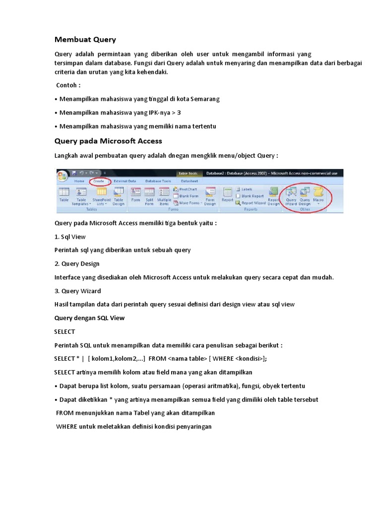 Membuat Query | PDF | Komputer | Teknologi & Rekayasa