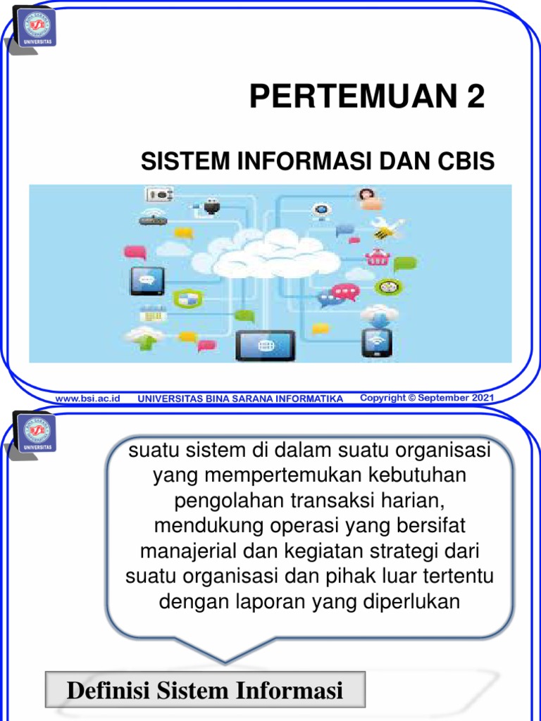 Pertemuan 2: Sistem Informasi Dan Cbis | PDF