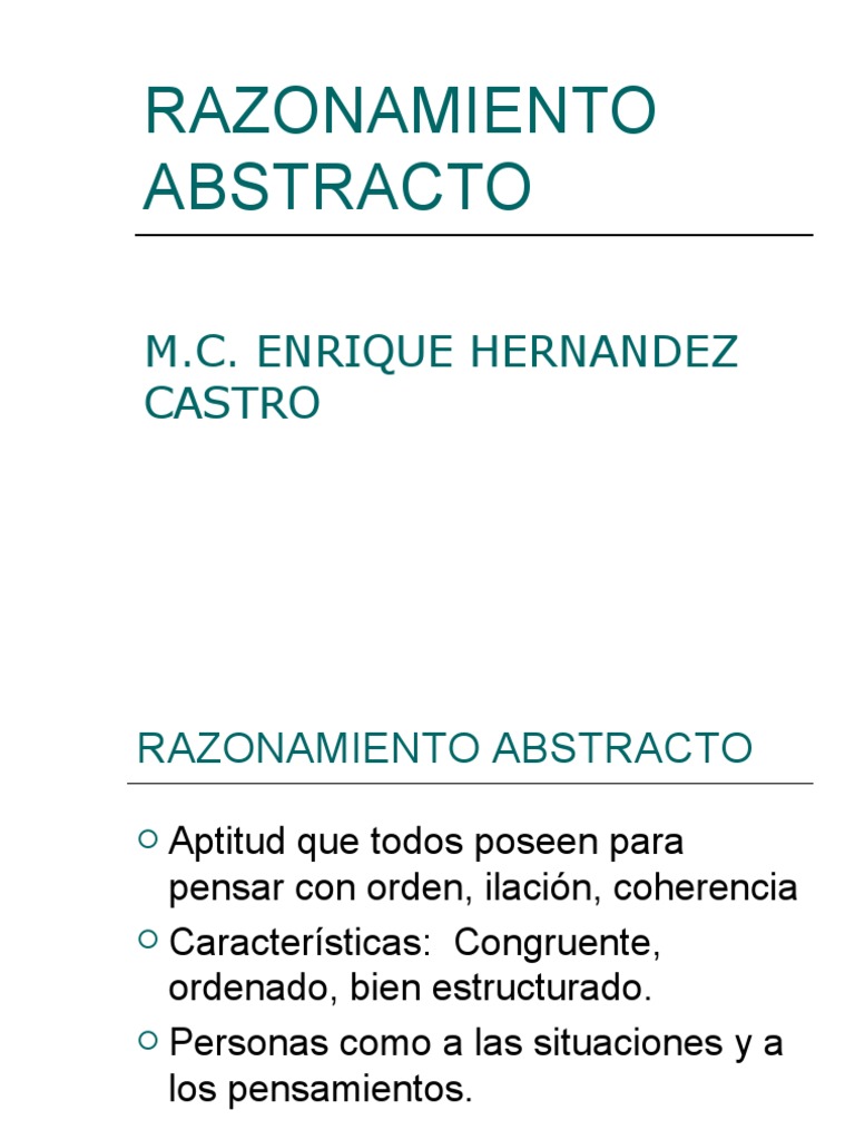 Razonamiento Abstracto | PDF | Razón | Conocimiento
