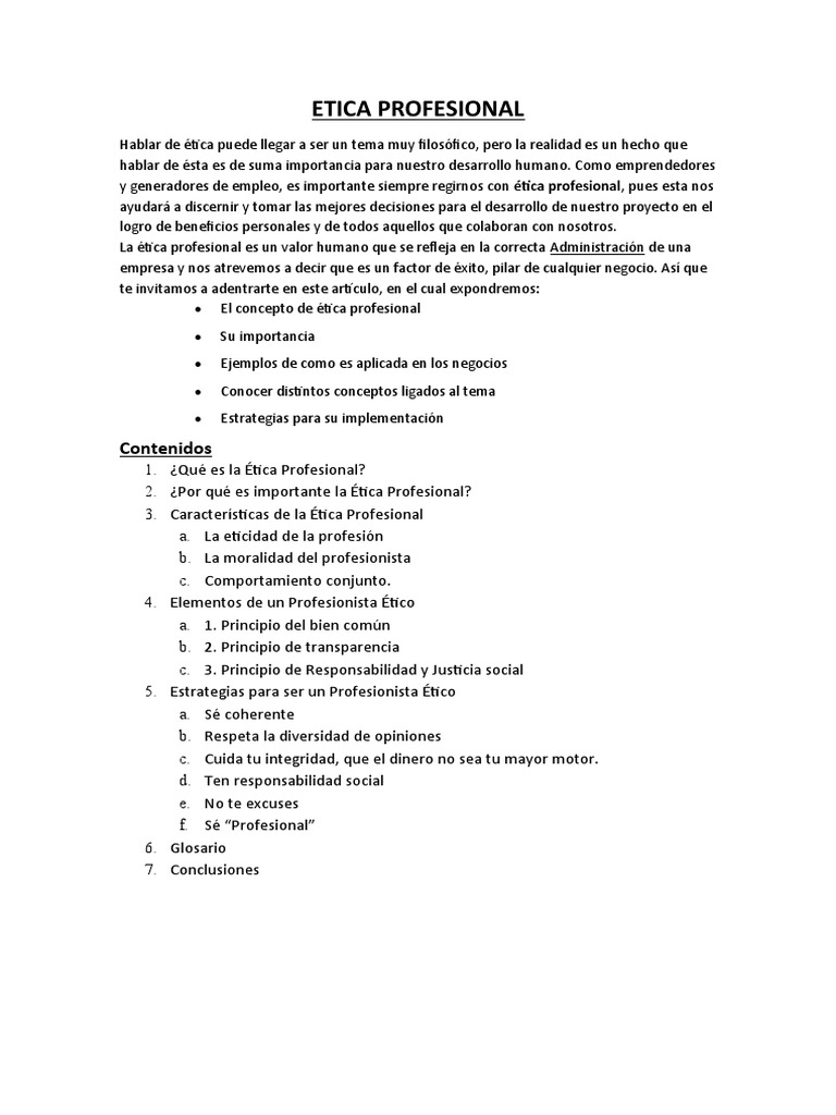 Etica Profesional | PDF | Ética profesional | Moralidad