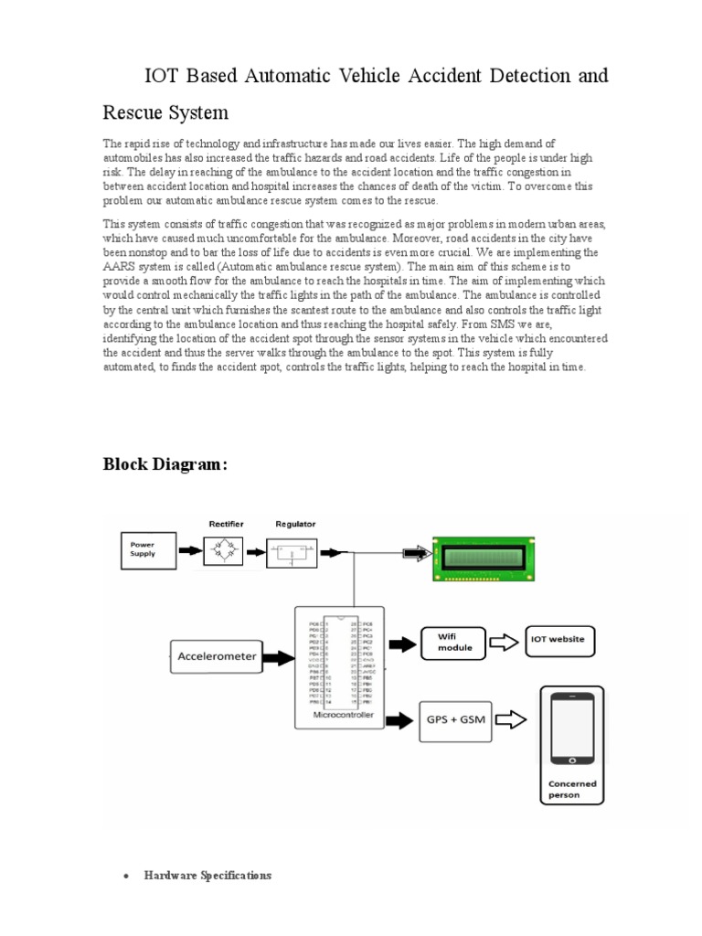 IOT Based Automatic Vehicle Accident Detection and Rescue System | PDF