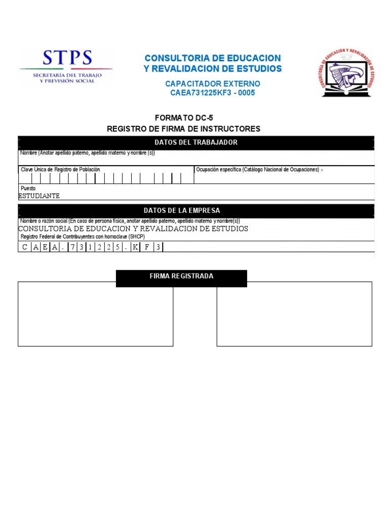 Formato DC 3 Stps | PDF