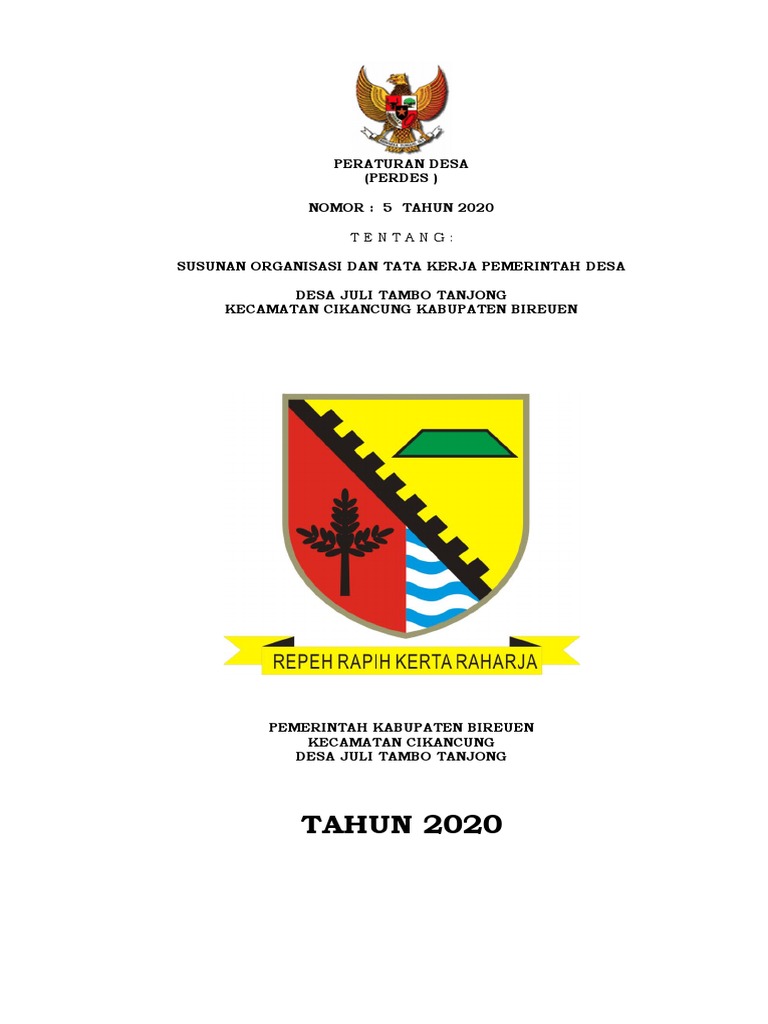 Struktur Organisasi Pemerintah Desa Juli Tambo Tanjong | PDF
