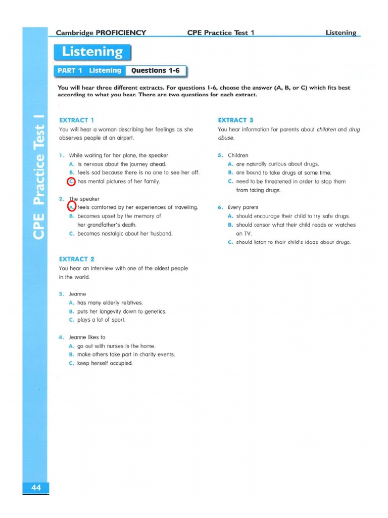 CPE Practice Test 1 Listening | PDF