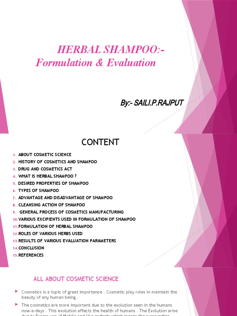 HERBAL SHAMPOO PPT by SAILI RAJPUT | PDF | Shampoo | Cosmetics