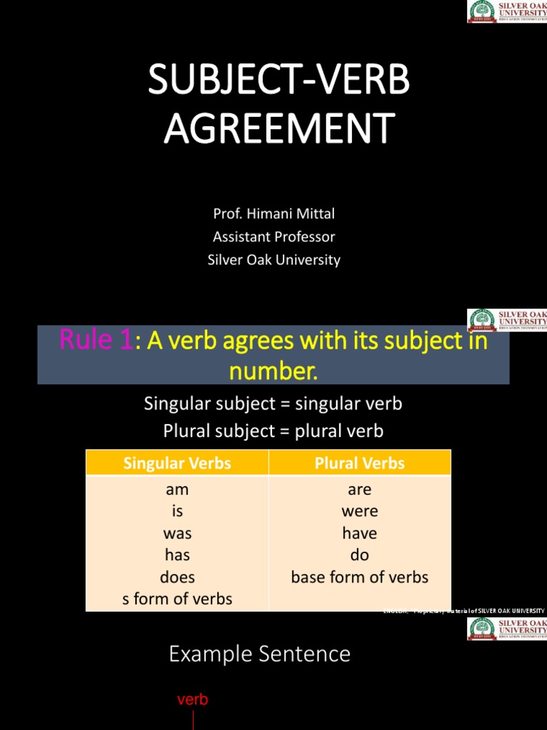 Subject Verb Agreement | PDF | Grammatical Number | Subject (Grammar)