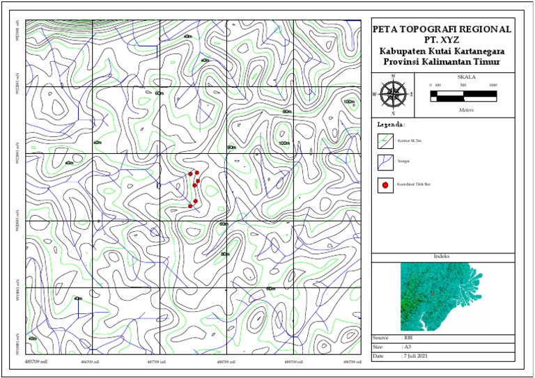 Peta Topografi Kalimantan Timur | PDF