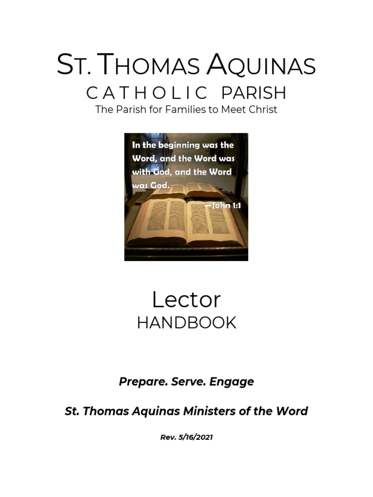 Lector Handbook 2021 | PDF | Bede | Mass (Liturgy)