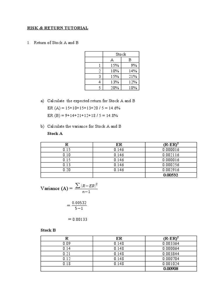 Finance Tutorial 8 - Question 1 (No P) | PDF
