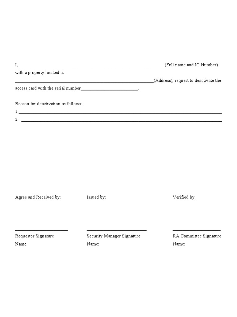 Access Card Letter | PDF