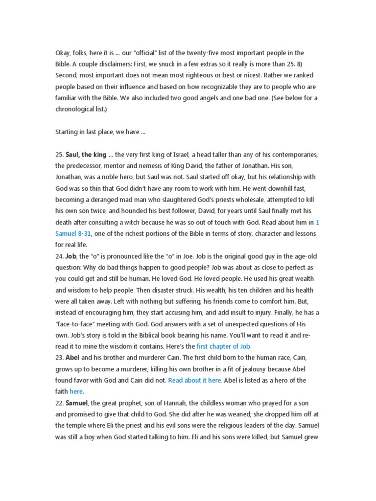 25 Most Important People in The Bible | PDF | Jesus | Adam And Eve