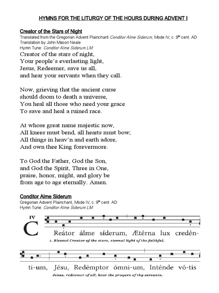 Advent Hymns for Liturgy of Hours | PDF | Religious Behaviour And ...