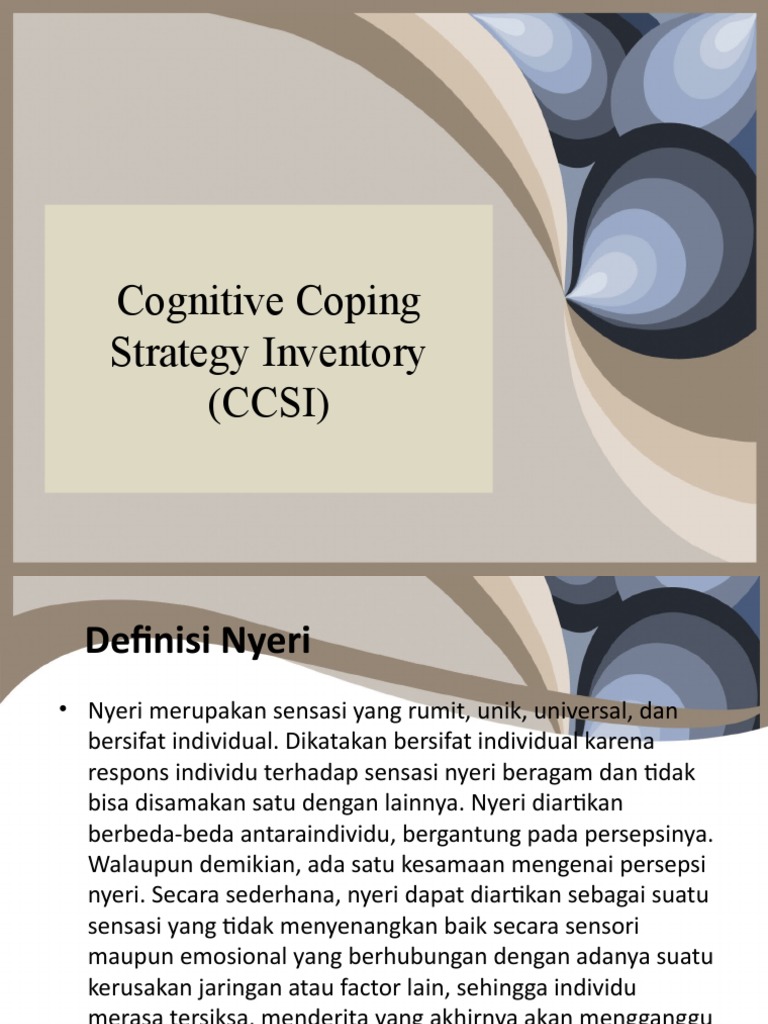 Cognitive Coping Strategy Inventory (CCSI) | PDF