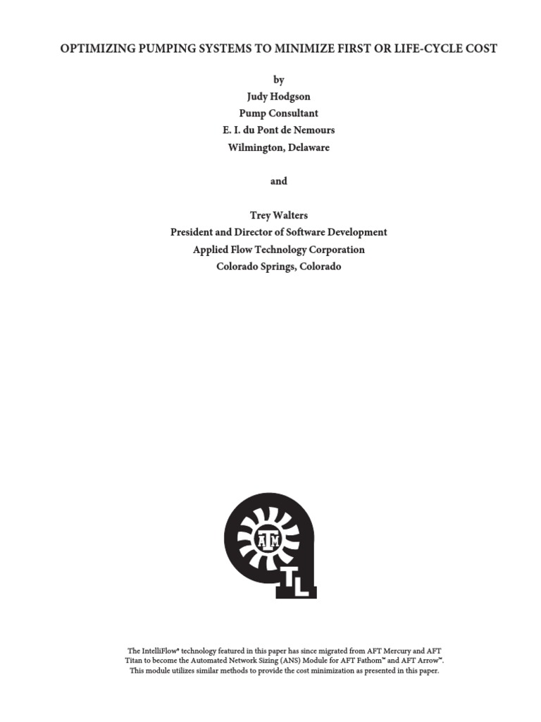Important AFT Optimizing Pumping Systems | PDF | Mathematical Optimization | Pump