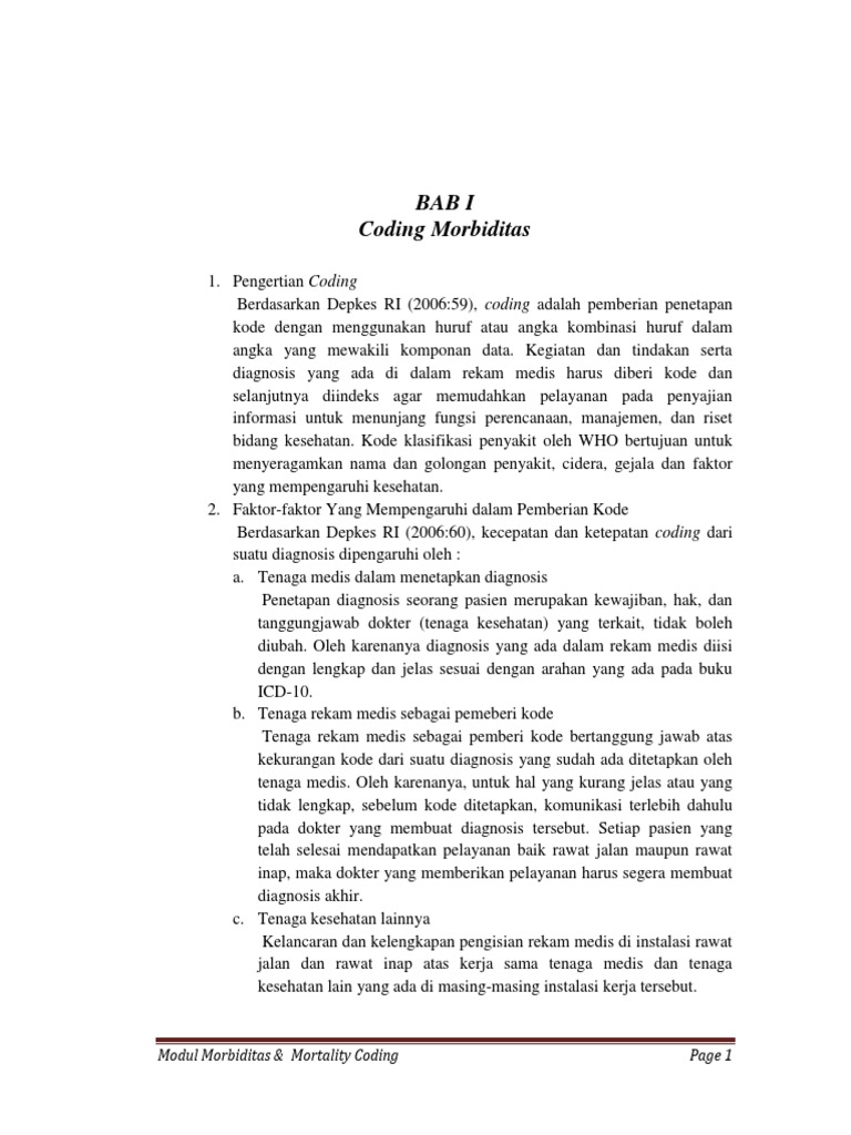 Modul Morbiditas Dan Mortalitas | PDF