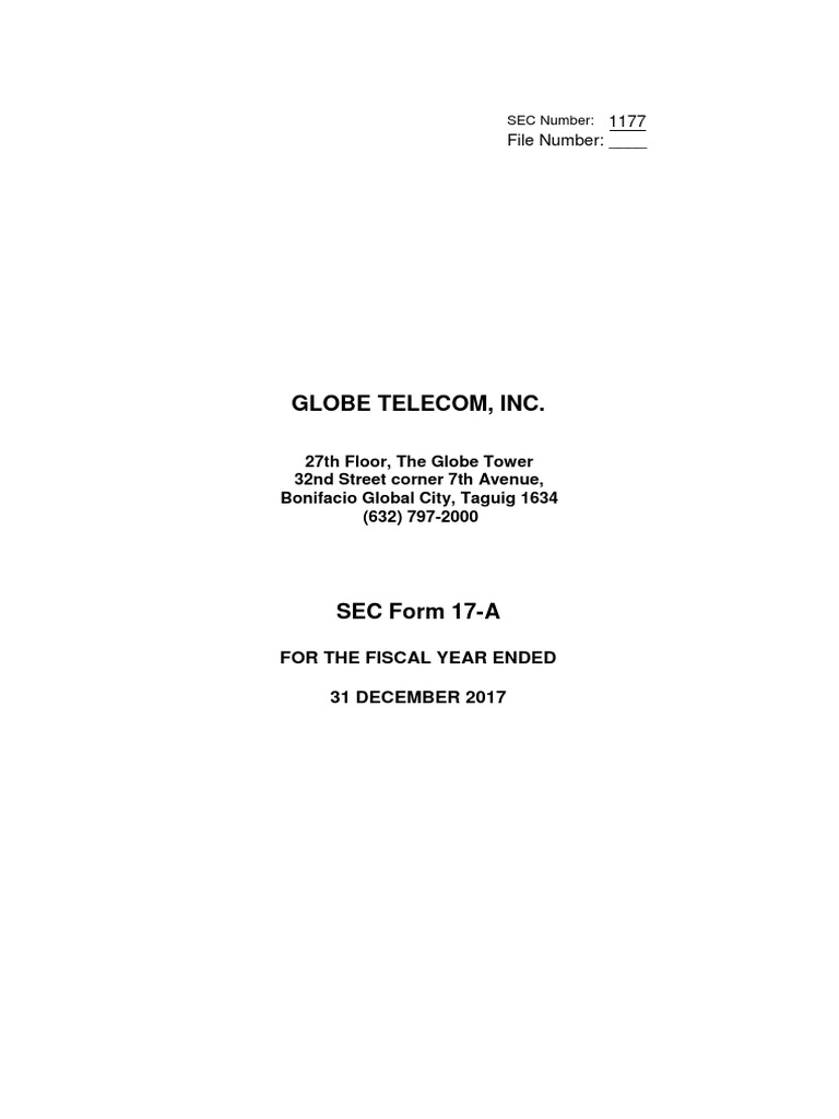 Annual Report on the Business and Financial Performance of Globe ...