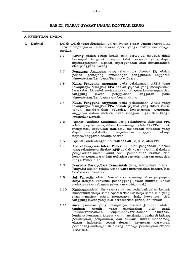 Syarat Umum Kontrak Pengadaan Barang | PDF