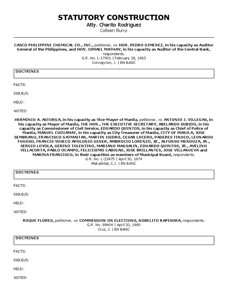 Statutory Construction: Atty. Charito Rodriguez | PDF | Jurisdiction ...