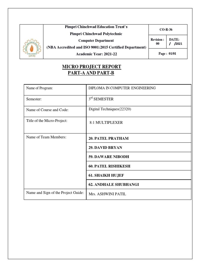 Group 11 (DTE) Microproject | Download Free PDF | Information | Logic Gate