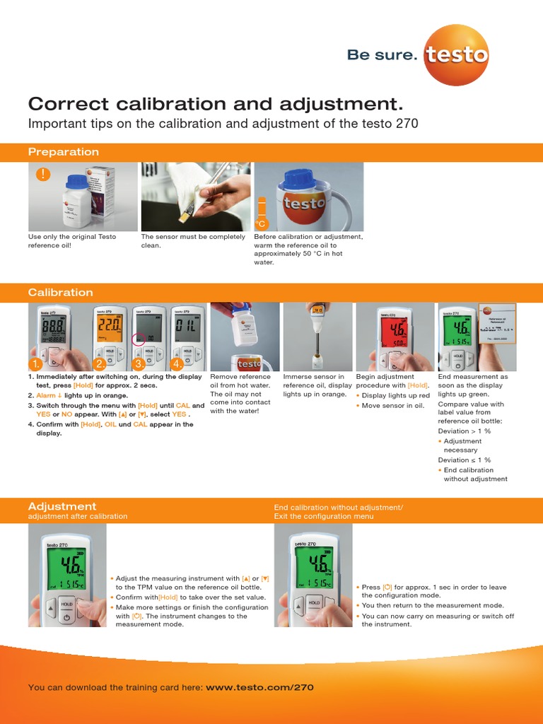 Important Tips On The Calibration and Adjustment of The Testo 270 | PDF ...